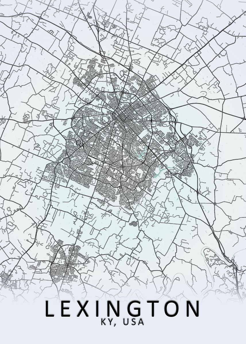 'Lexington KY USA City Map' Poster by City Map Art Prints | Displate