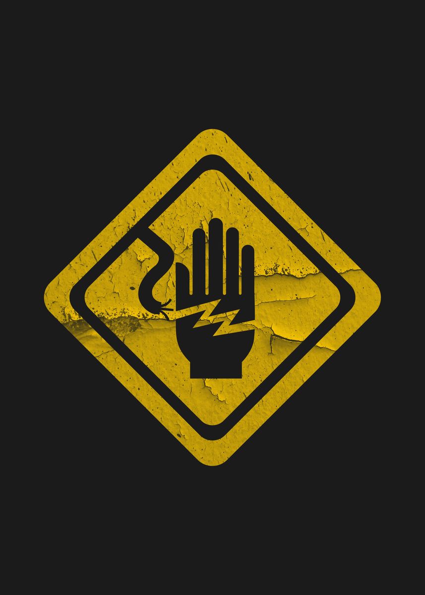 'shock hazard sign' Poster, picture, metal print, paint by Rian setiadi ...