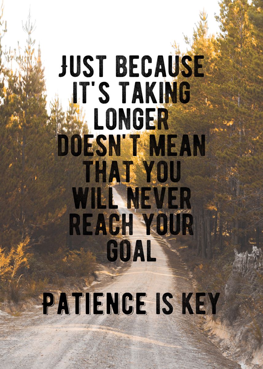 'Patience Is Key Quote' Poster, picture, metal print, paint by ...