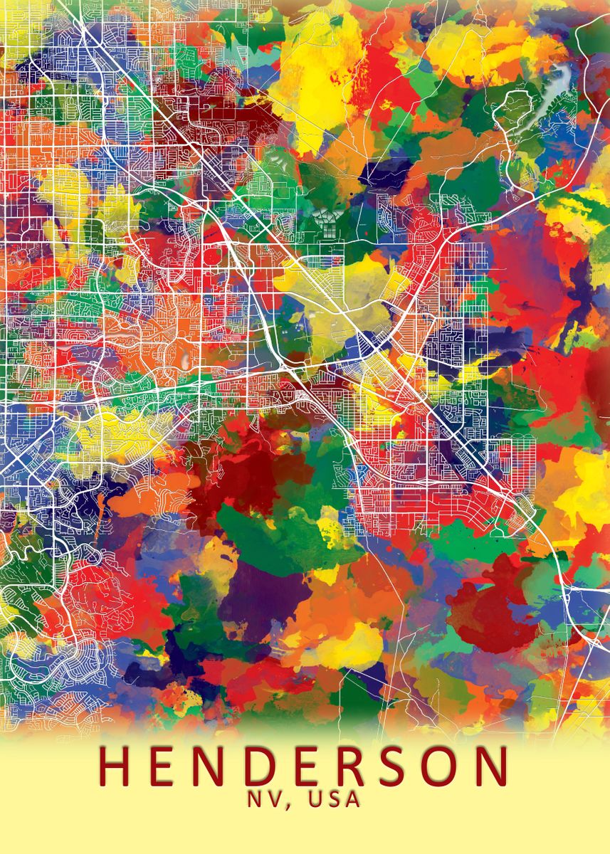 'Henderson NV USA City Map' Poster by City Map Art Prints | Displate