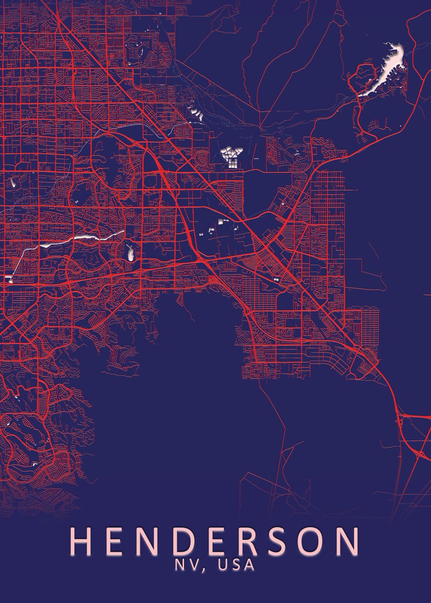 'Henderson NV USA City Map' Poster by City Map Art Prints | Displate