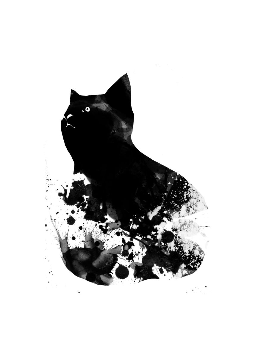 'Abstract Cat 6' Poster by design by sebrodbrick | Displate