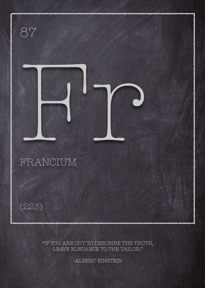 'Francium' Poster, picture, metal print, paint by Chad Clarke | Displate