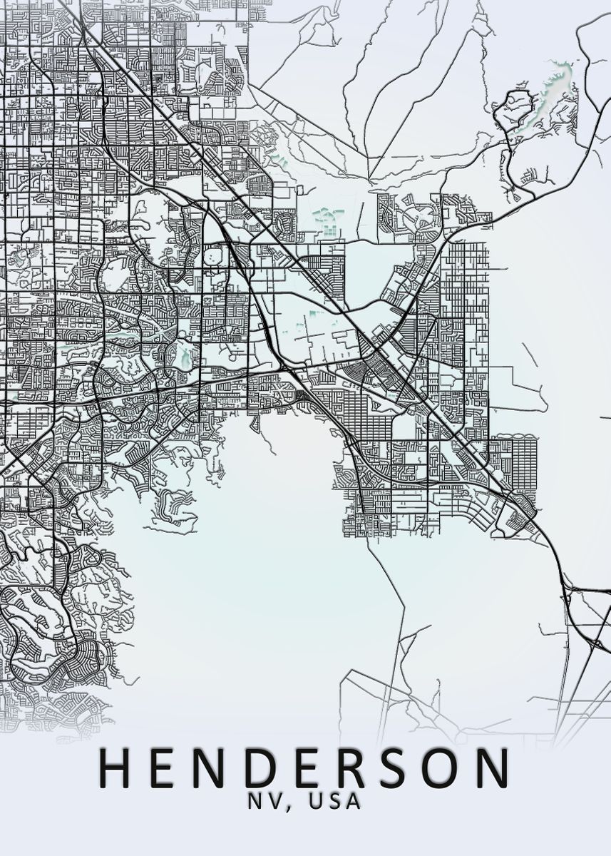 'Henderson NV USA City Map' Poster, picture, metal print, paint by City ...