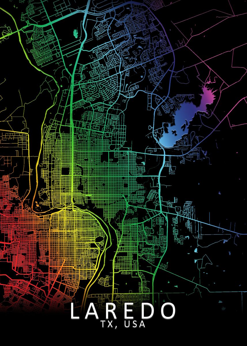 'Laredo TX USA City Map' Poster by City Map Art Prints | Displate