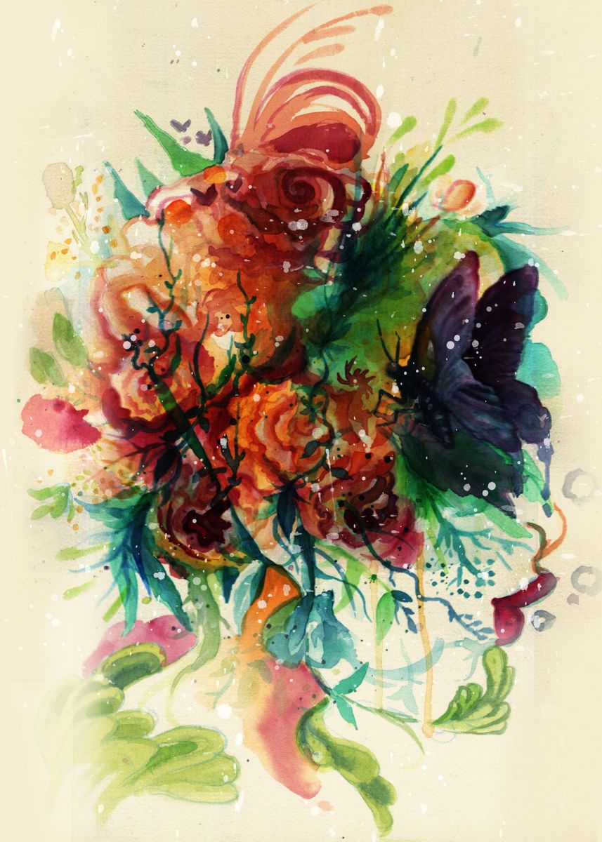 'Mariposa' Poster, picture, metal print, paint by Laurence Minoza ...