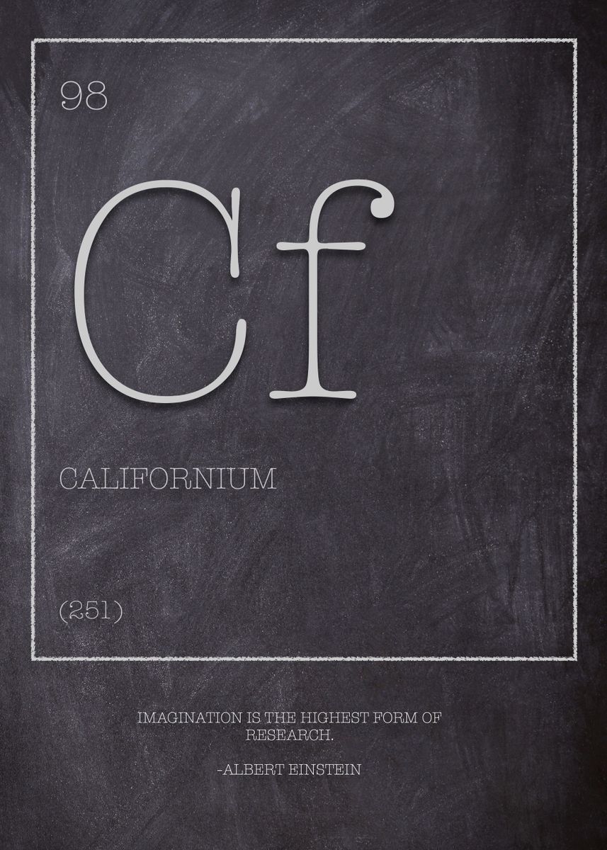 'Californium' Poster, picture, metal print, paint by Chad Clarke | Displate