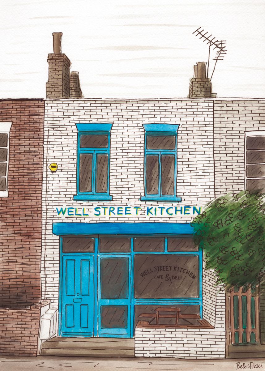'London Well Street Kitchen' Poster, picture, metal print, paint by ...