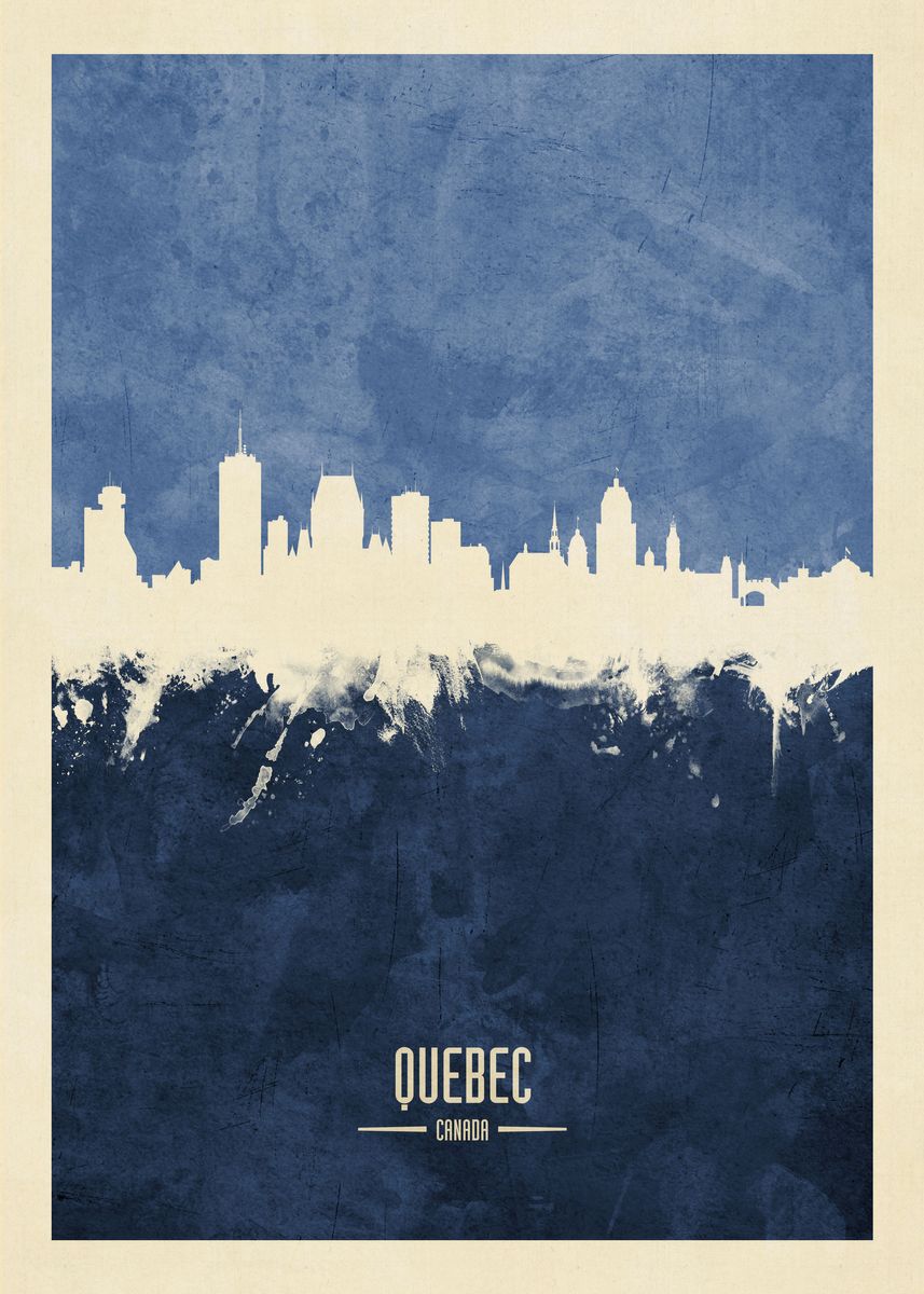 'Quebec Canada Skyline' Poster by Michael Tompsett | Displate