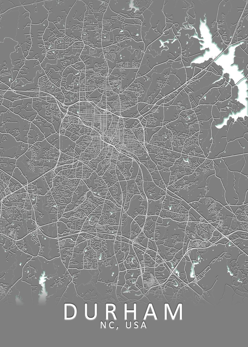 'Durham NC USA City Map' Poster, picture, metal print, paint by City ...