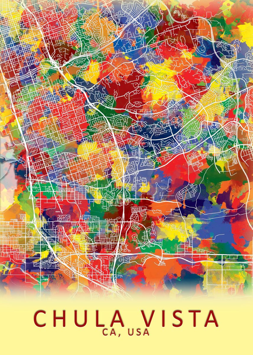 'Chula Vista USA City Map' Poster by City Map Art Prints | Displate