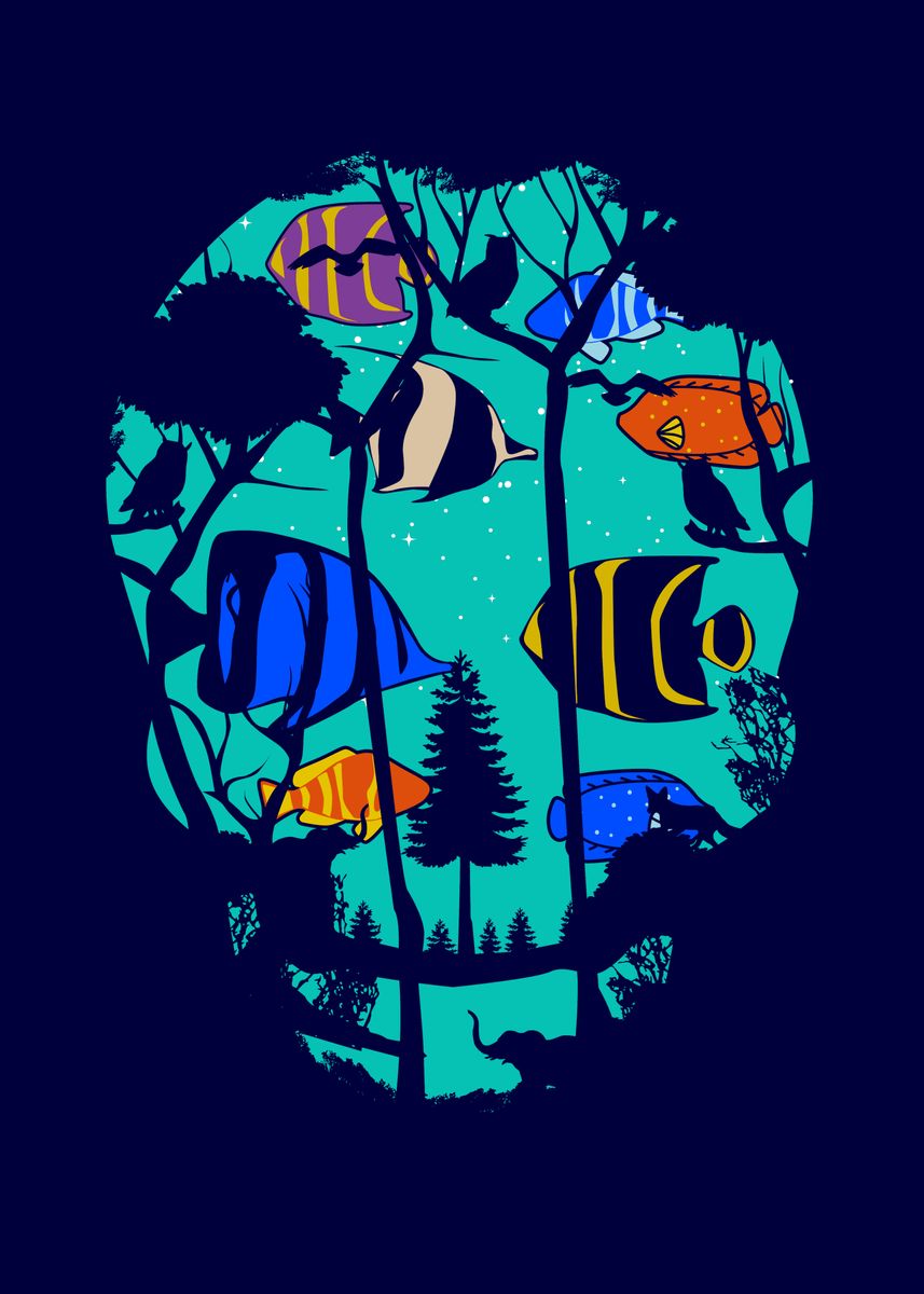 'Scull Fish' Poster by Ralph Frankenberg | Displate