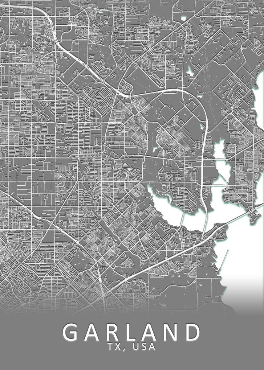 'Garland TX USA City Map' Poster by City Map Art Prints | Displate