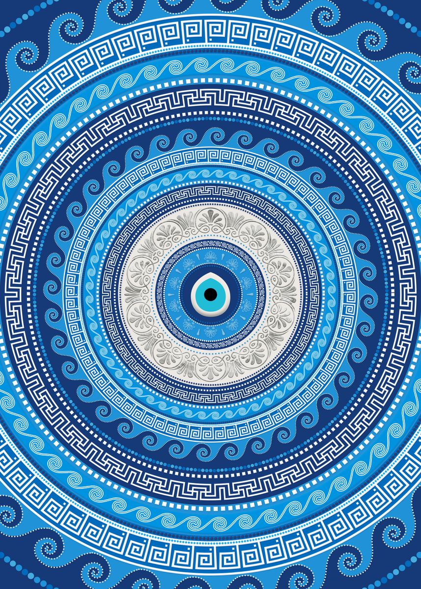 'Greek Mati Mataki' Poster, picture, metal print, paint by Lioudmila ...