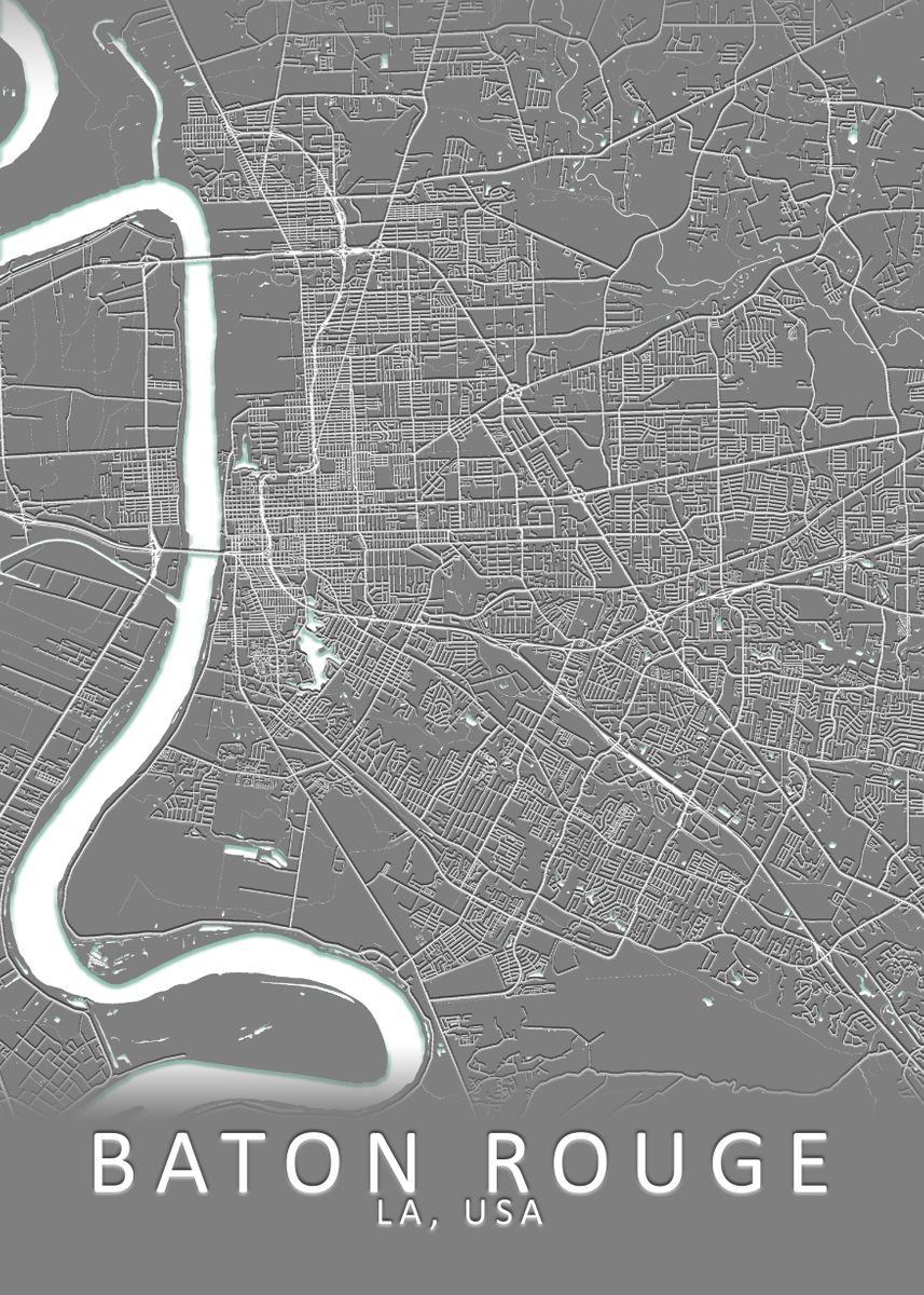 'Baton Rouge USA City Map' Poster by City Map Art Prints | Displate