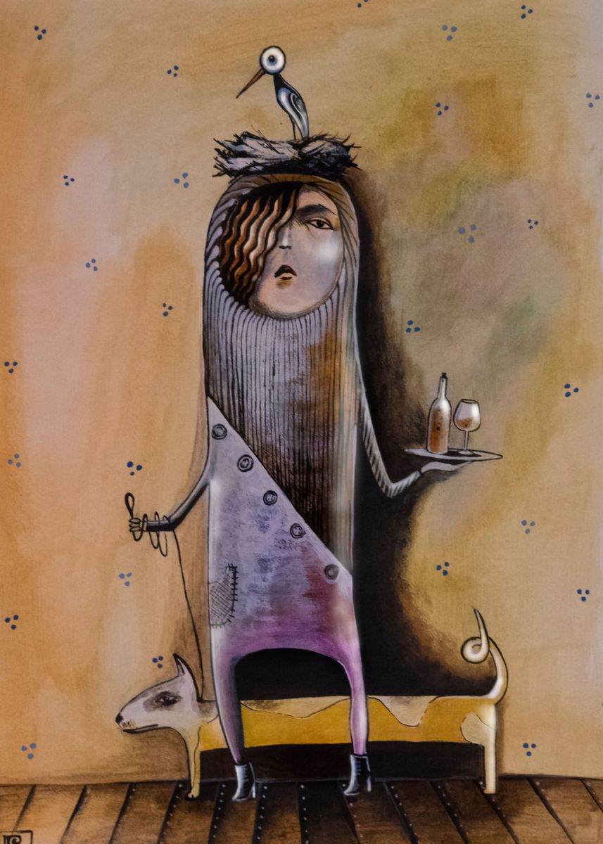 'The barman ' Poster, picture, metal print, paint by Gray Isi | Displate