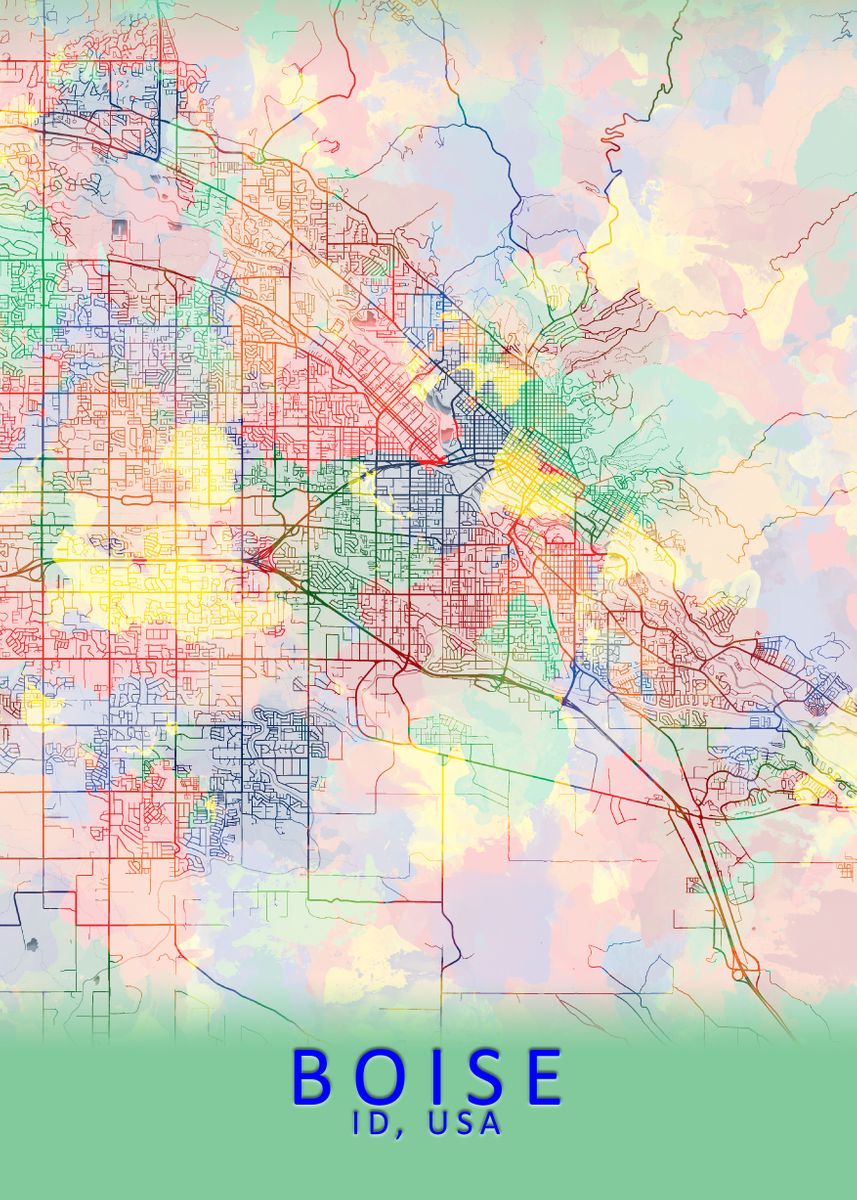 'Boise ID USA City Map' Poster by City Map Art Prints | Displate