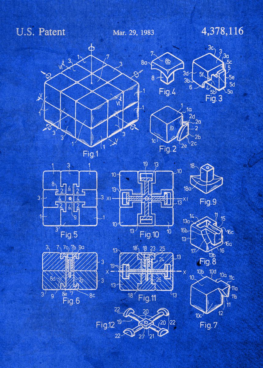 'Rubiks Cube Patent' Poster by Design Turnpike | Displate