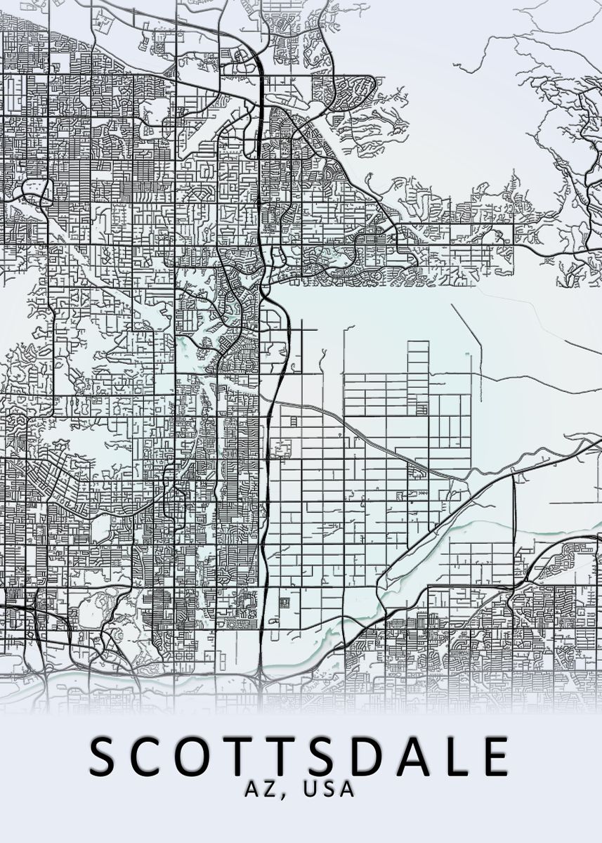 'Scottsdale AZ USA City Map' Poster, picture, metal print, paint by ...