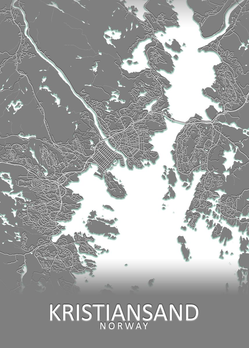 'Kristiansand City Map' Poster by City Map Art Prints | Displate