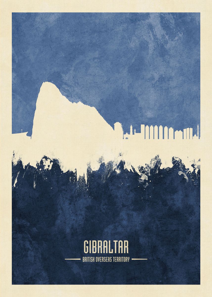 'Gibraltar Skyline' Poster by Michael Tompsett | Displate