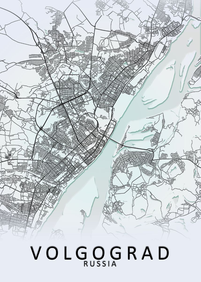 'Volgograd Russia City Map' Poster by City Map Art Prints | Displate