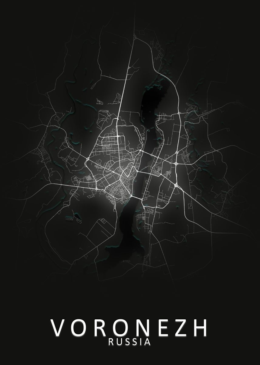 'Voronezh Russia City Map' Poster by City Map Art Prints | Displate