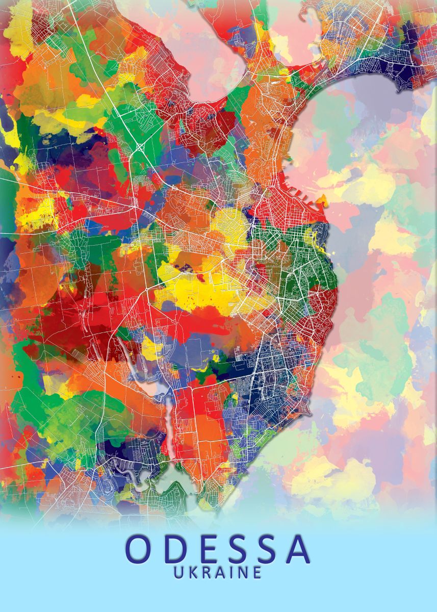 'Odessa Ukraine City Map' Poster by City Map Art Prints | Displate