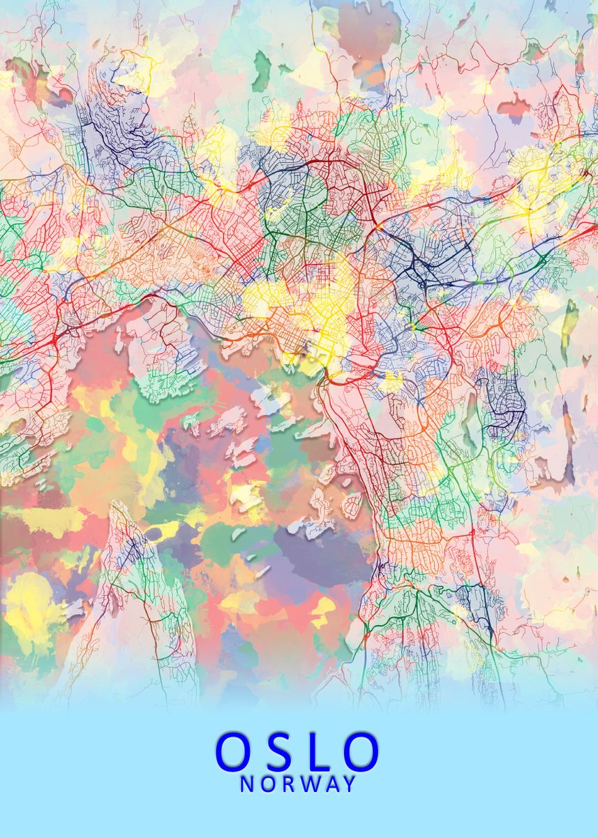 'Oslo Norway City Map' Poster by City Map Art Prints | Displate