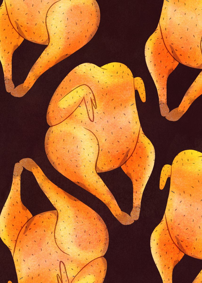 'The Thicc Chicken' Poster, picture, metal print, paint by Maxine ...