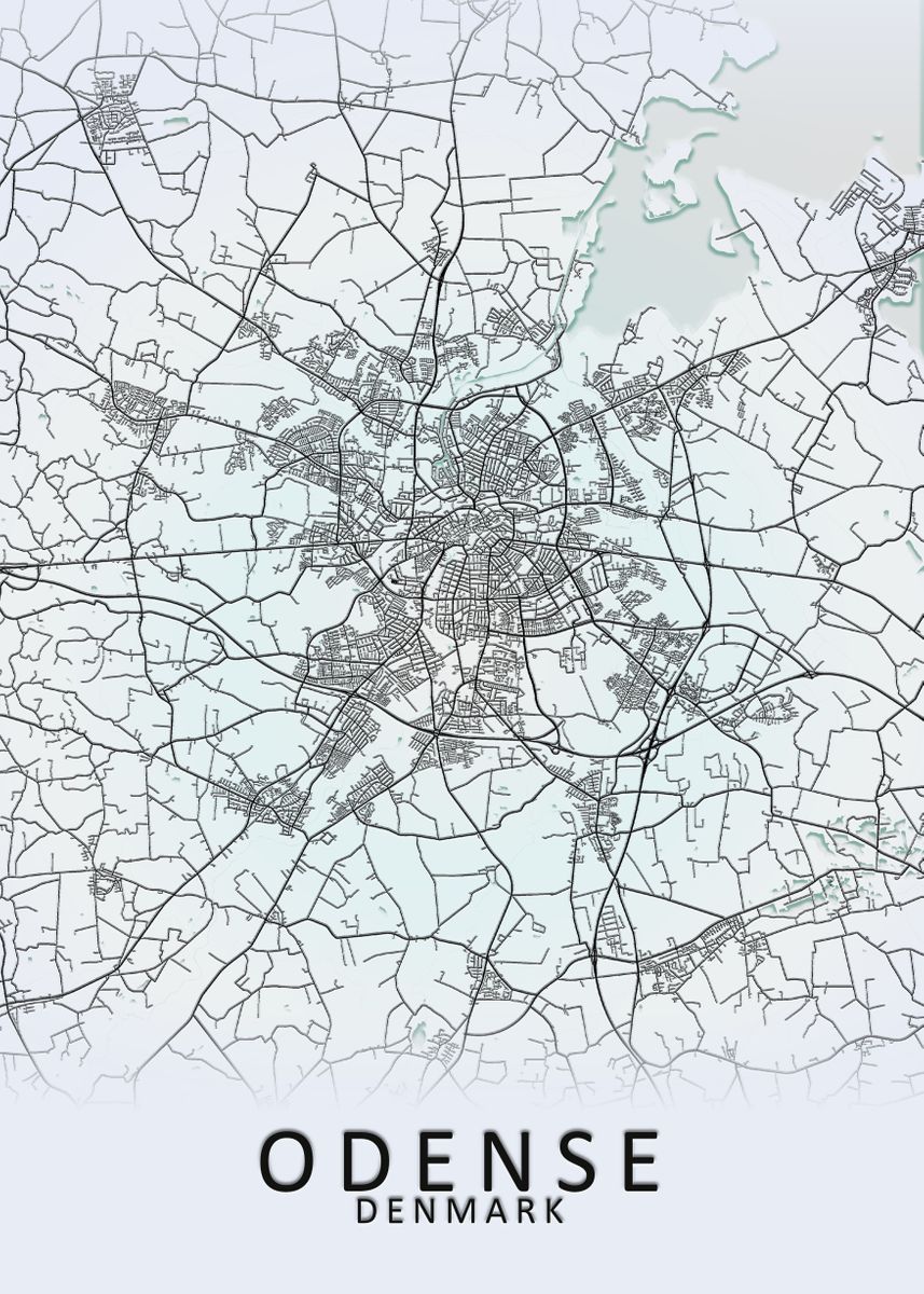 'Odense Denmark City Map' Poster by City Map Art Prints | Displate