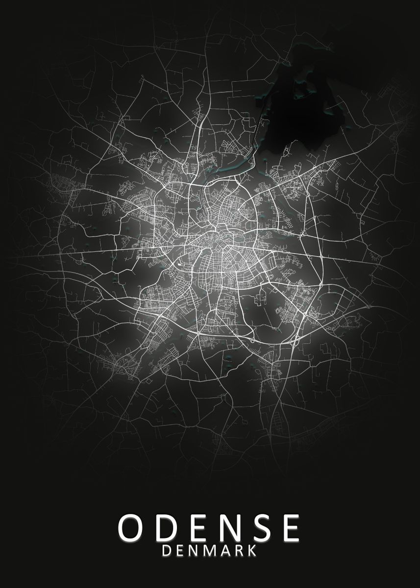 'Odense Denmark City Map' Poster by City Map Art Prints | Displate