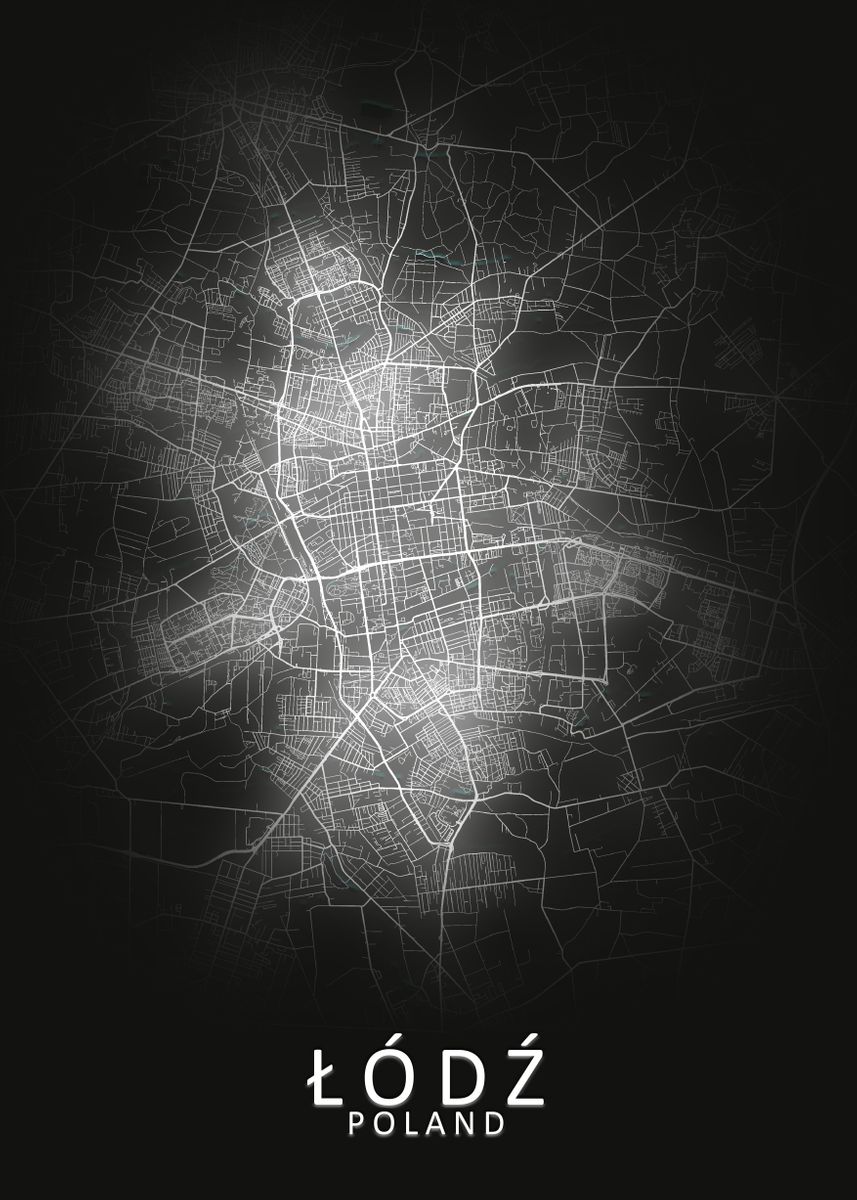 'Lodz Poland City Map' Poster by City Map Art Prints | Displate