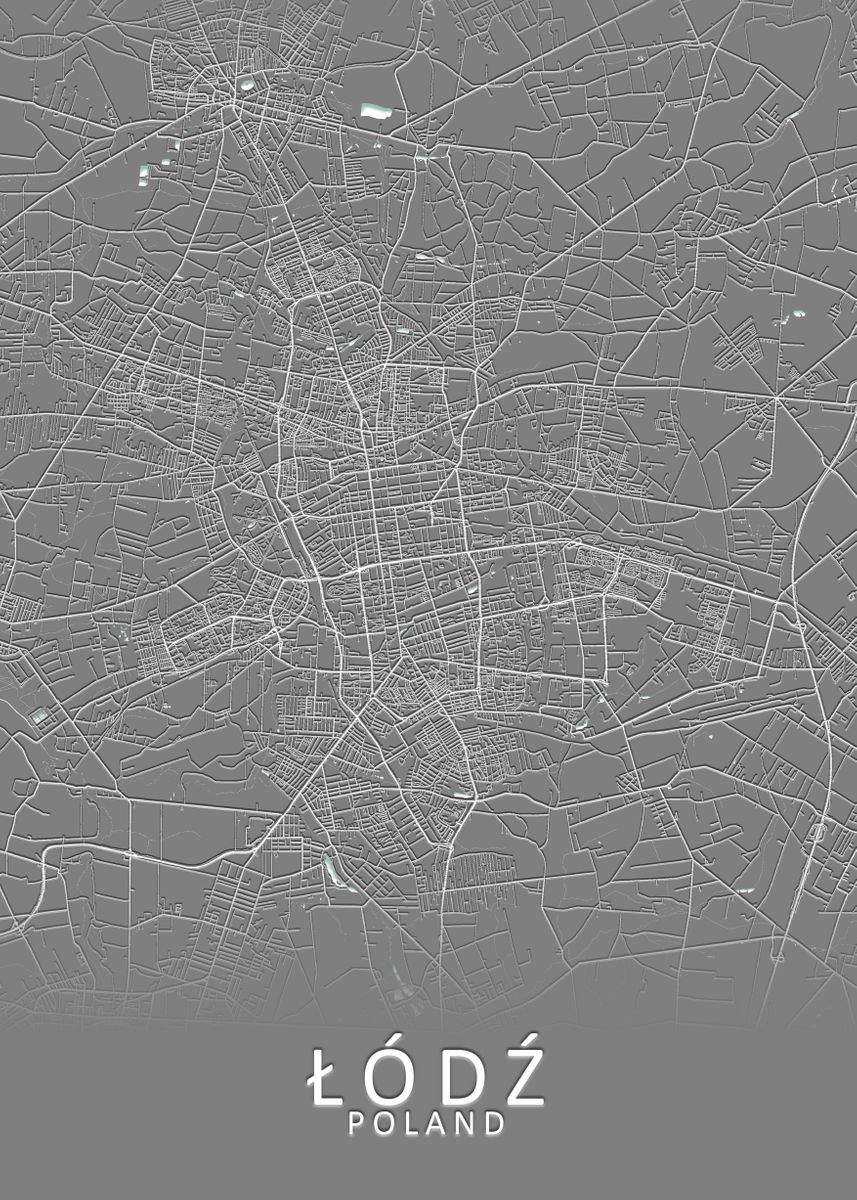 'Lodz Poland City Map' Poster, picture, metal print, paint by City Map ...
