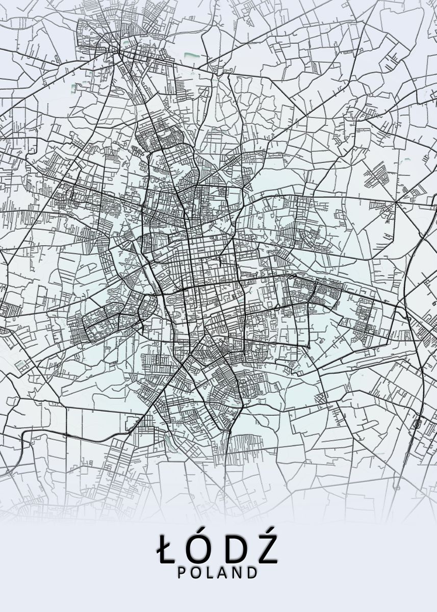 'Lodz Poland City Map' Poster, picture, metal print, paint by City Map ...