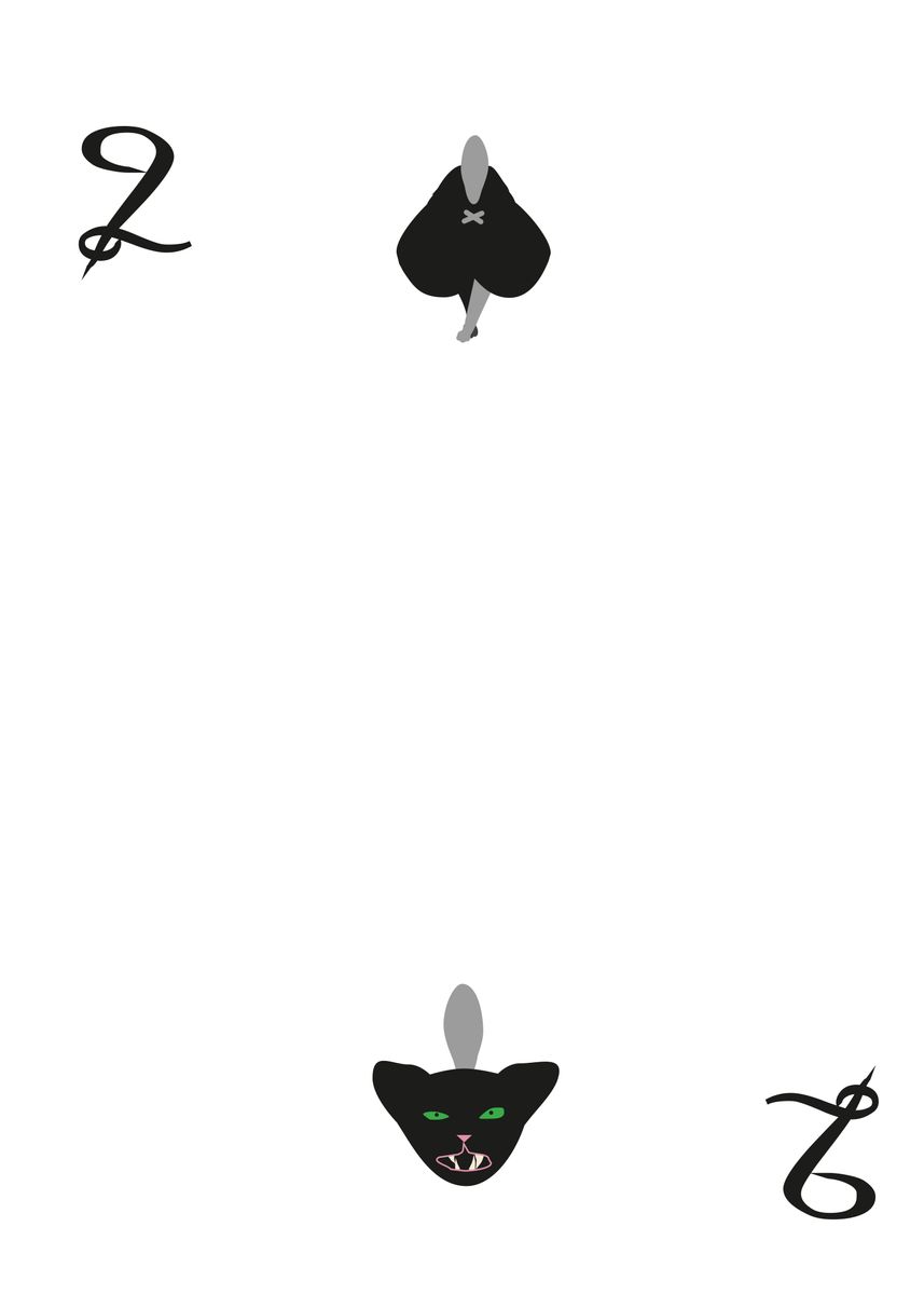 'Spades Suit Two of cats' Poster by Jayson Blockley | Displate