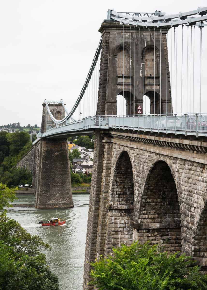 'Menai Bridge' Poster, picture, metal print, paint by Svetlana Sewell ...