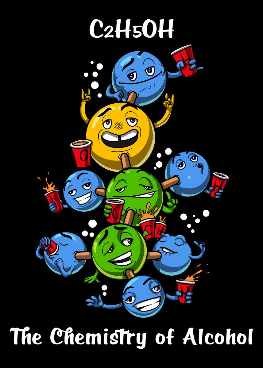 'The Chemistry of Alcohol' Poster, picture, metal print, paint by ...