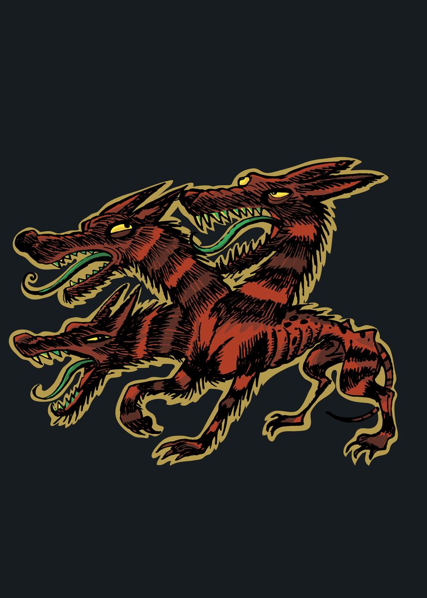 'mythical dog cerberus' Poster, picture, metal print, paint by Dusan ...