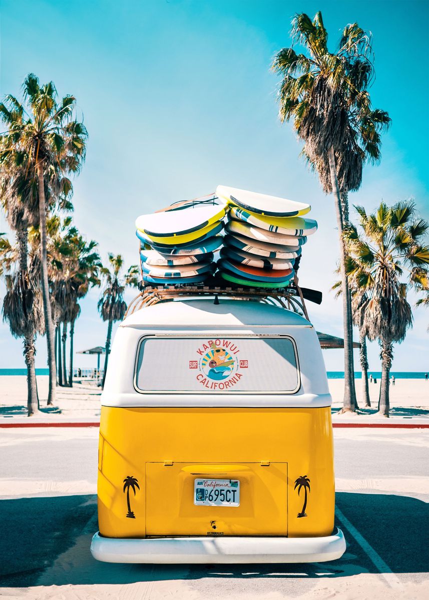 'Van Life In Yellow' Poster, picture, metal print, paint by Gal Design ...