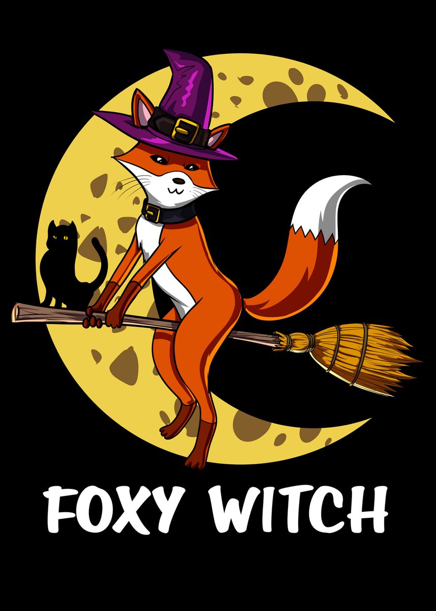 'Fox Witch Halloween' Poster by Psychonautica | Displate