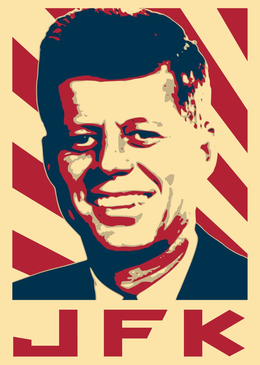 'JFK Retro Propaganda' Poster, picture, metal print, paint by Filip ...