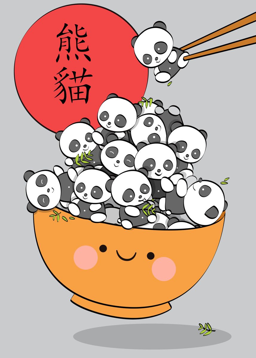'Save the pandas' Poster, picture, metal print, paint by Maria Kar ...
