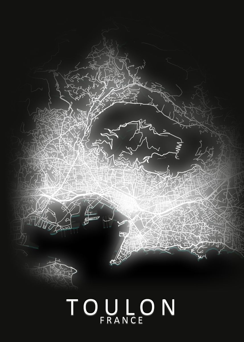 'Toulon France City Map' Poster by City Map Art Prints | Displate