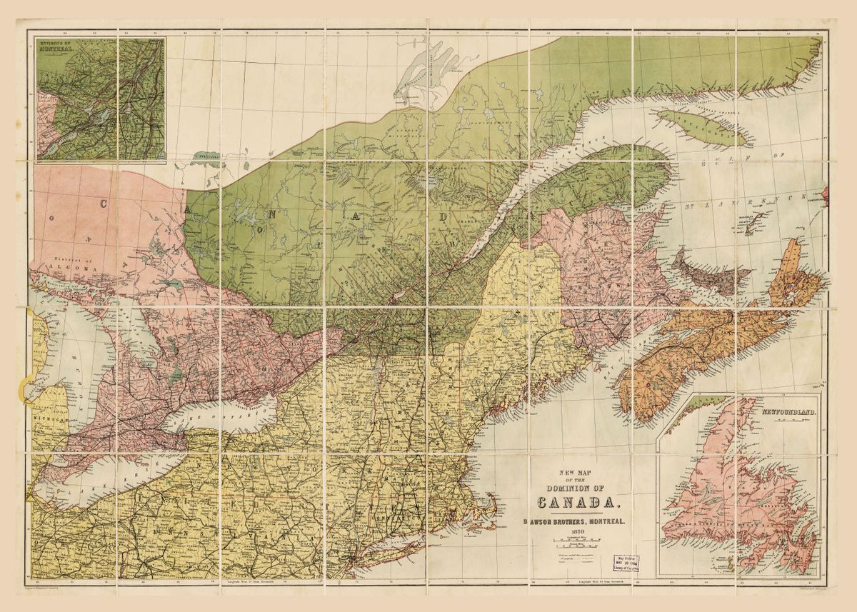 'Map of Canada 1870' Poster by Janice M | Displate