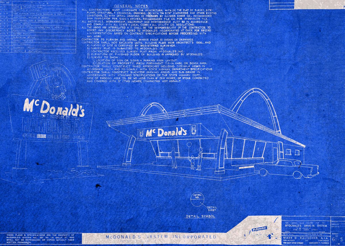 'First McDonalds Blueprint' Poster by Design Turnpike | Displate