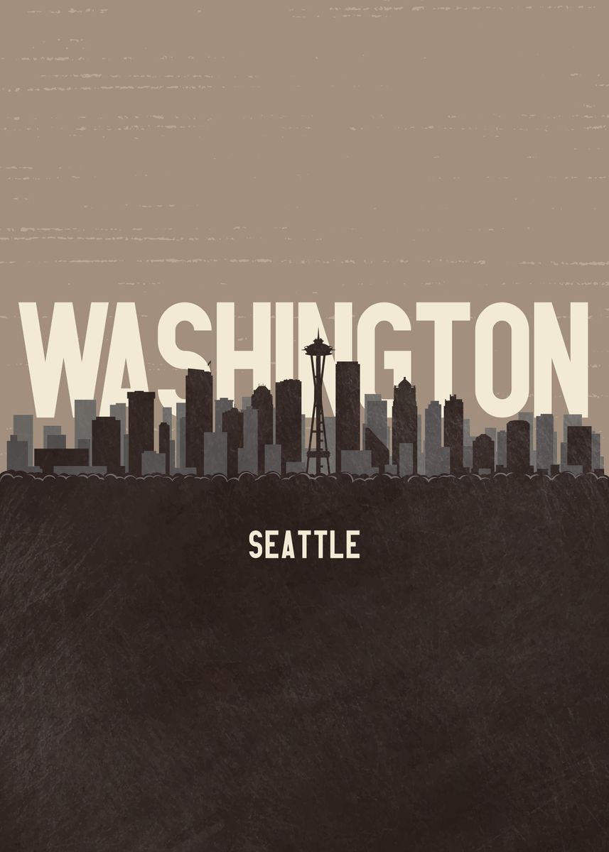'Seattle Washington' Poster by Iwoko | Displate