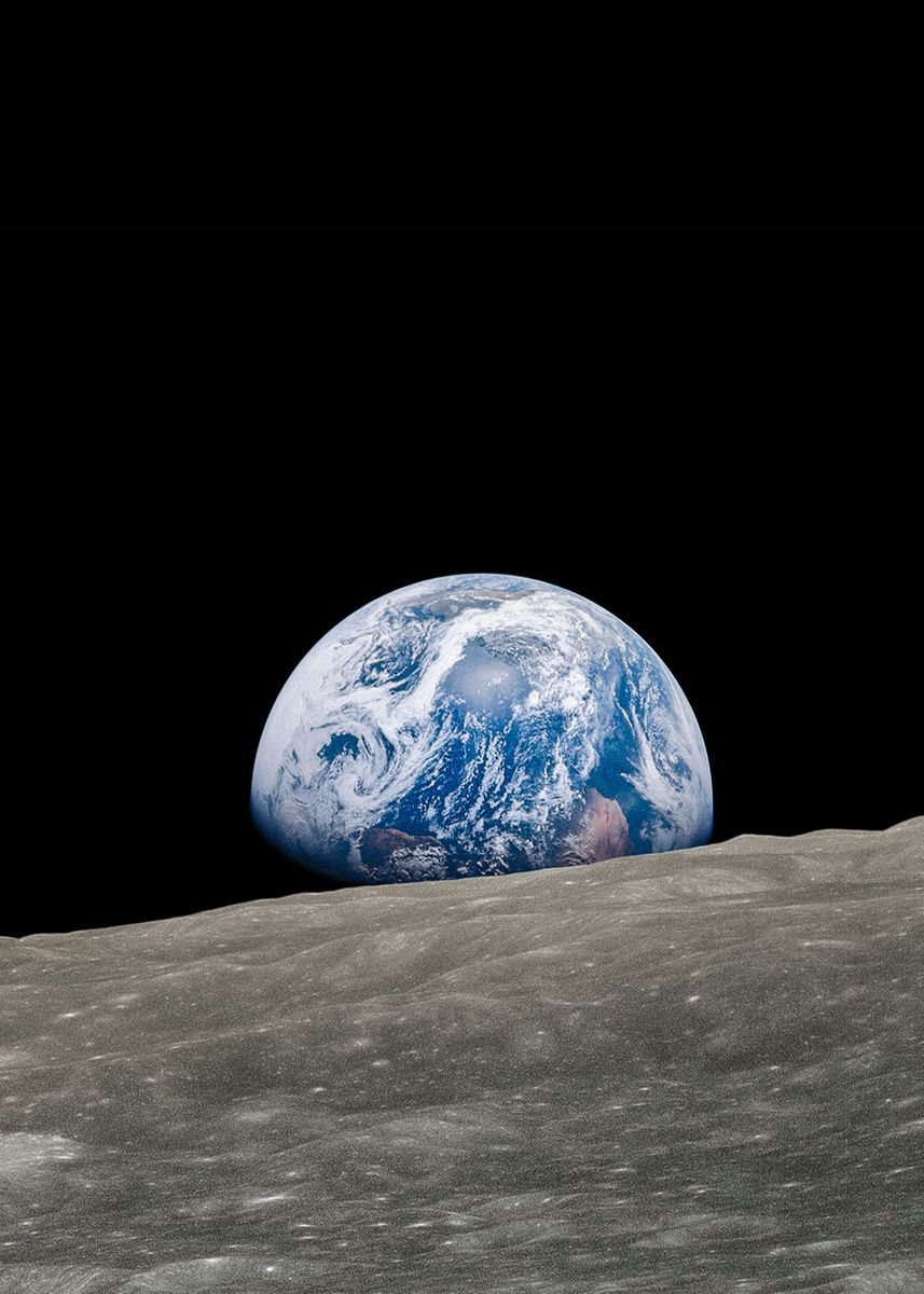 'Earthrise' Poster, picture, metal print, paint by Tim Emmert | Displate