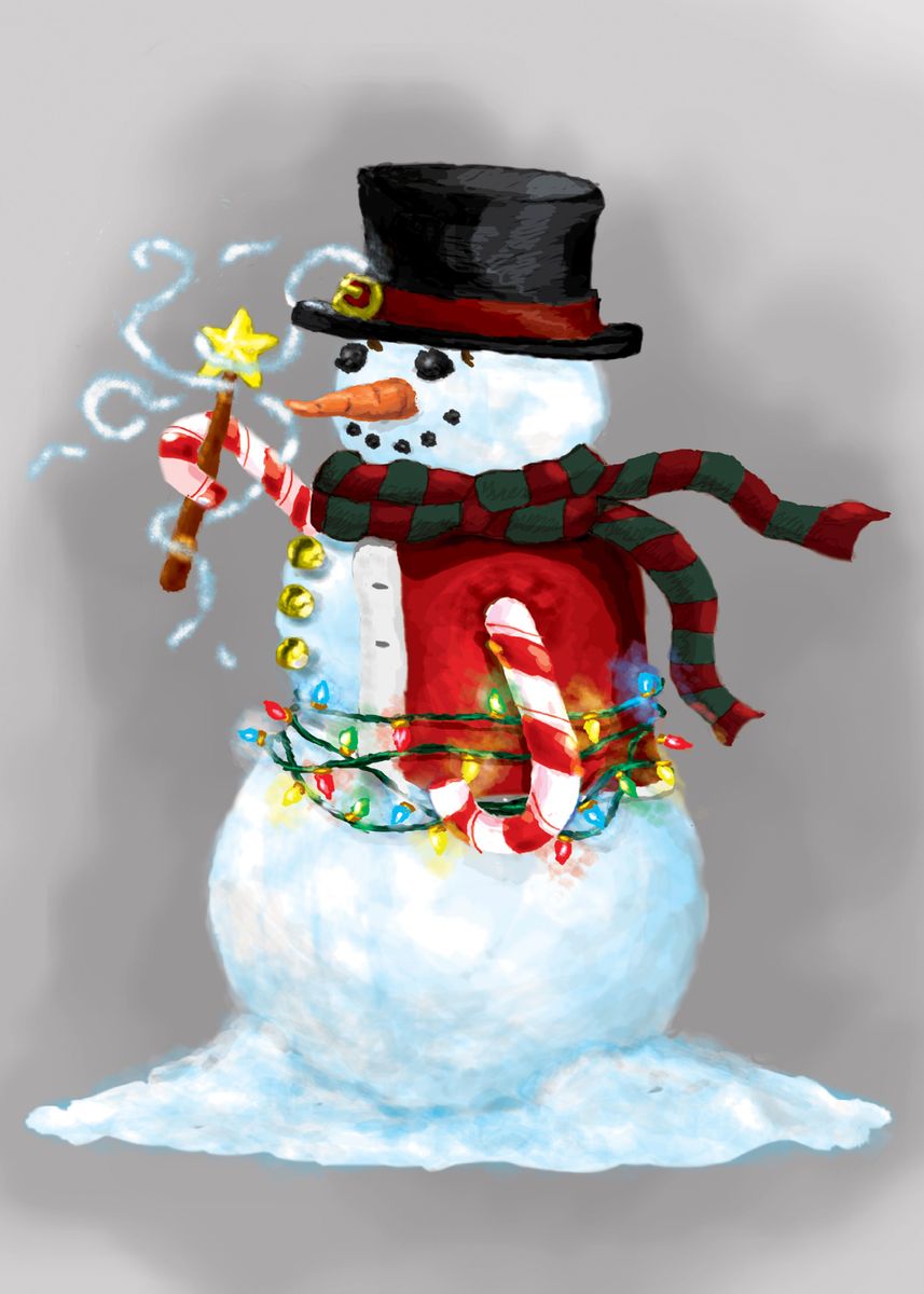 'Snowman Magic' Poster, picture, metal print, paint by matheus onofrio ...