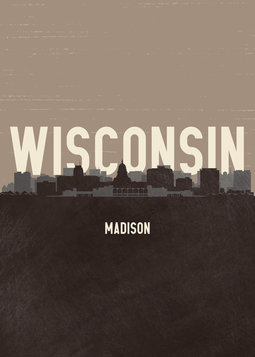 'Madison Wisconsin' Poster, picture, metal print, paint by Iwoko | Displate